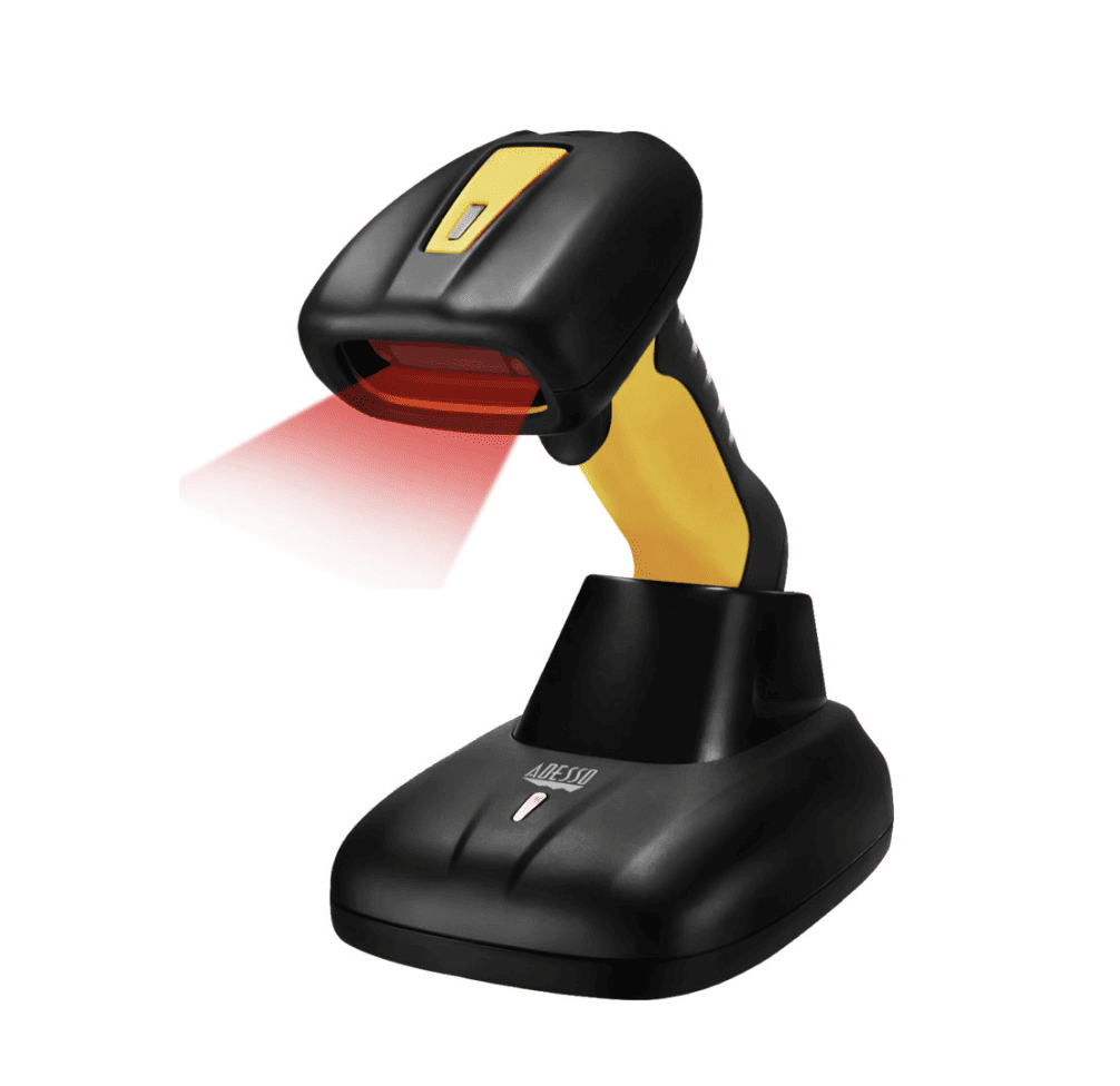 Adesso Barcode Scanner Bluetooth Antimicrobial IP67 Waterproof CCD ...